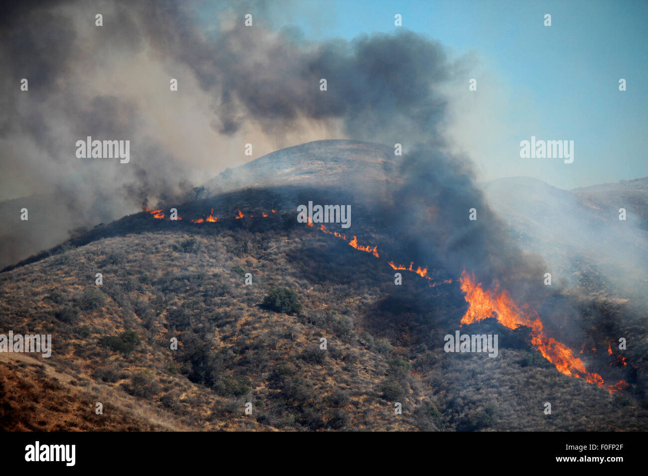 Simi Valley, California, USA. 14th Aug, 2015. Rustic Fire burns through ...