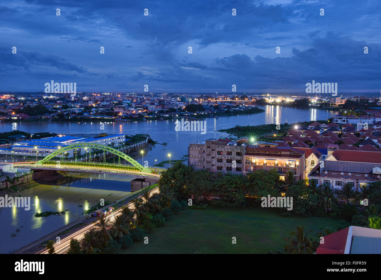 Dusk view of the Mekong River in Phnom Penh, Cambodia Stock Photo - Alamy