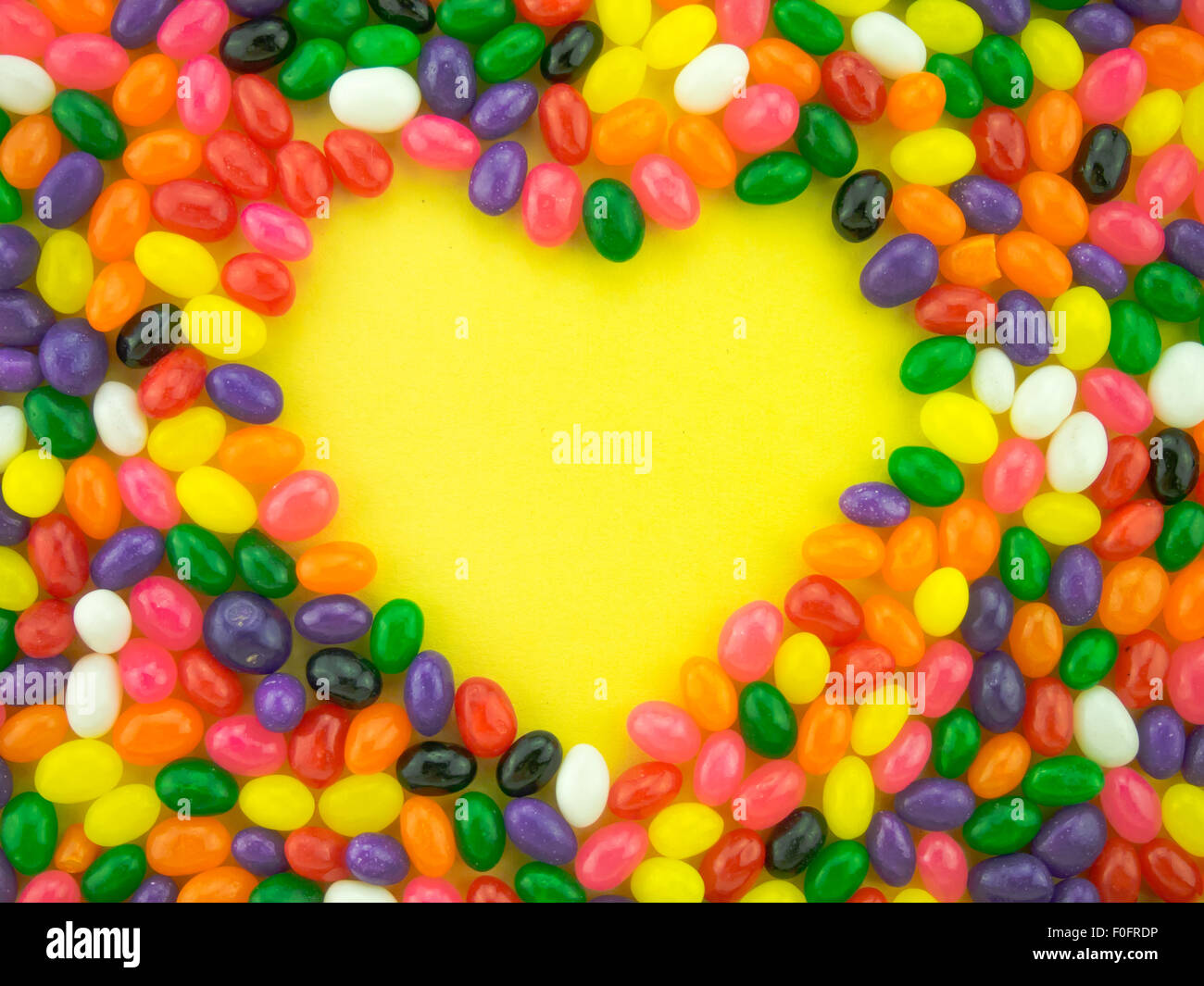 Frame and background made of colorful jelly beans Stock Photo - Alamy