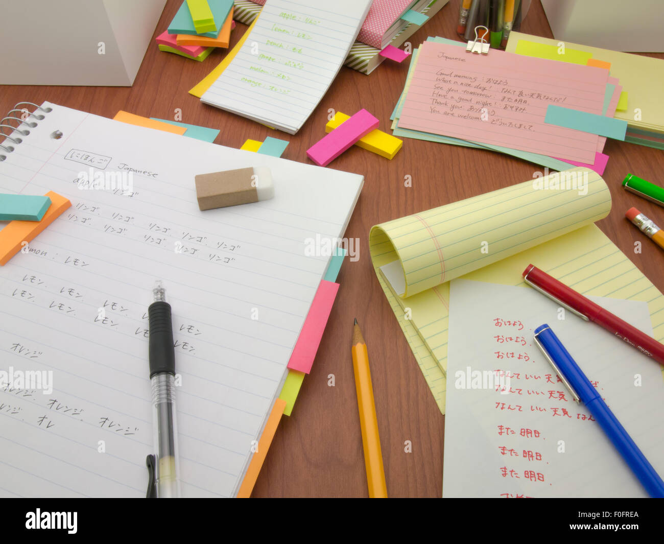 Writing new words again and again to learn new language Stock Photo - Alamy