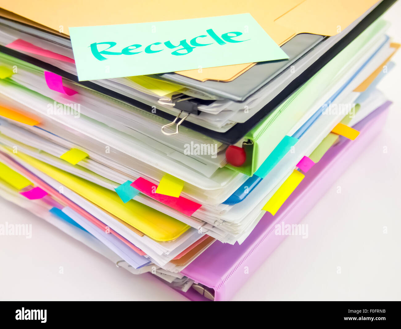 There is the huge pile of business documents on the desk Stock Photo ...