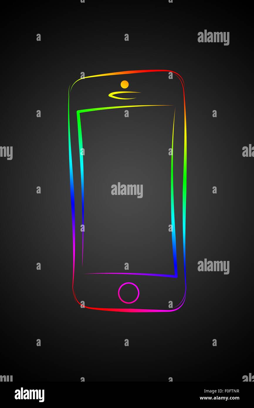 Modern smart phone isolation art design Stock Photo - Alamy