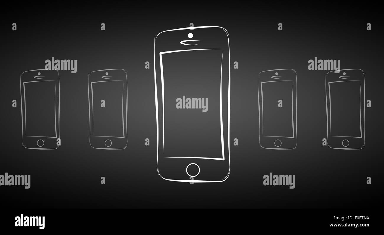 Modern smart phone isolation art design Stock Photo - Alamy