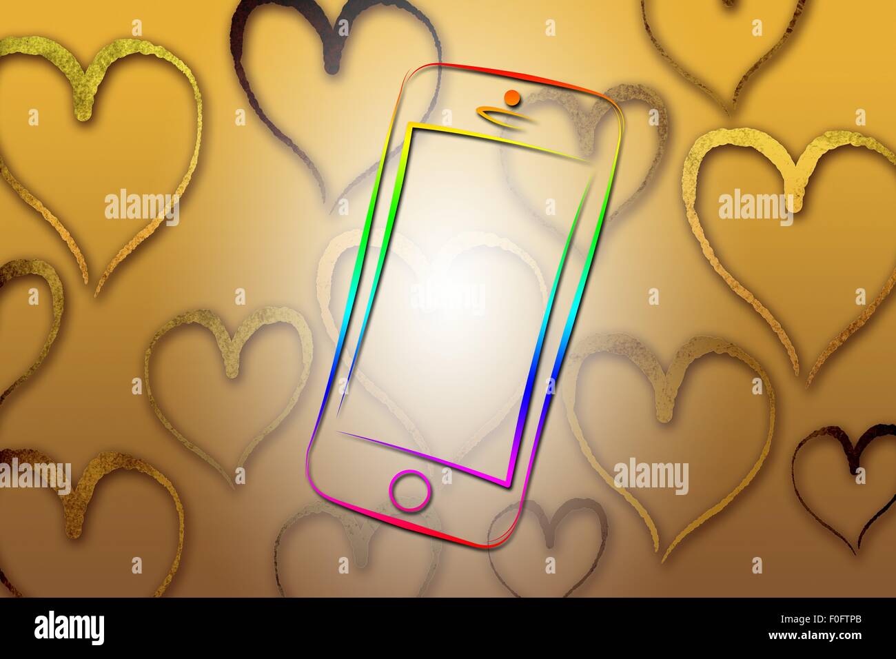 Modern smart phone isolation art design Stock Photo - Alamy