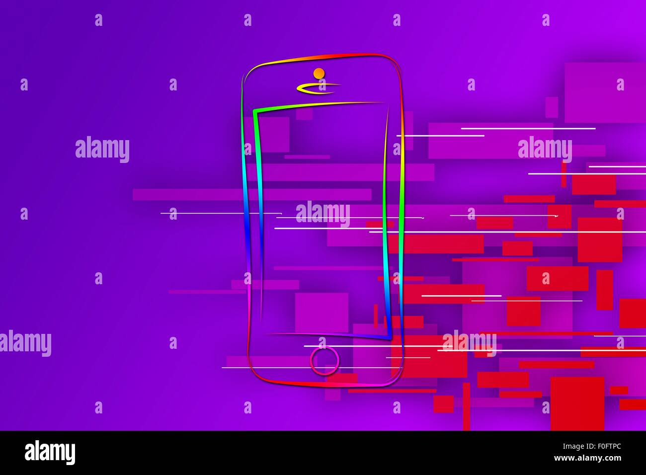 Modern smart phone isolation art design Stock Photo - Alamy