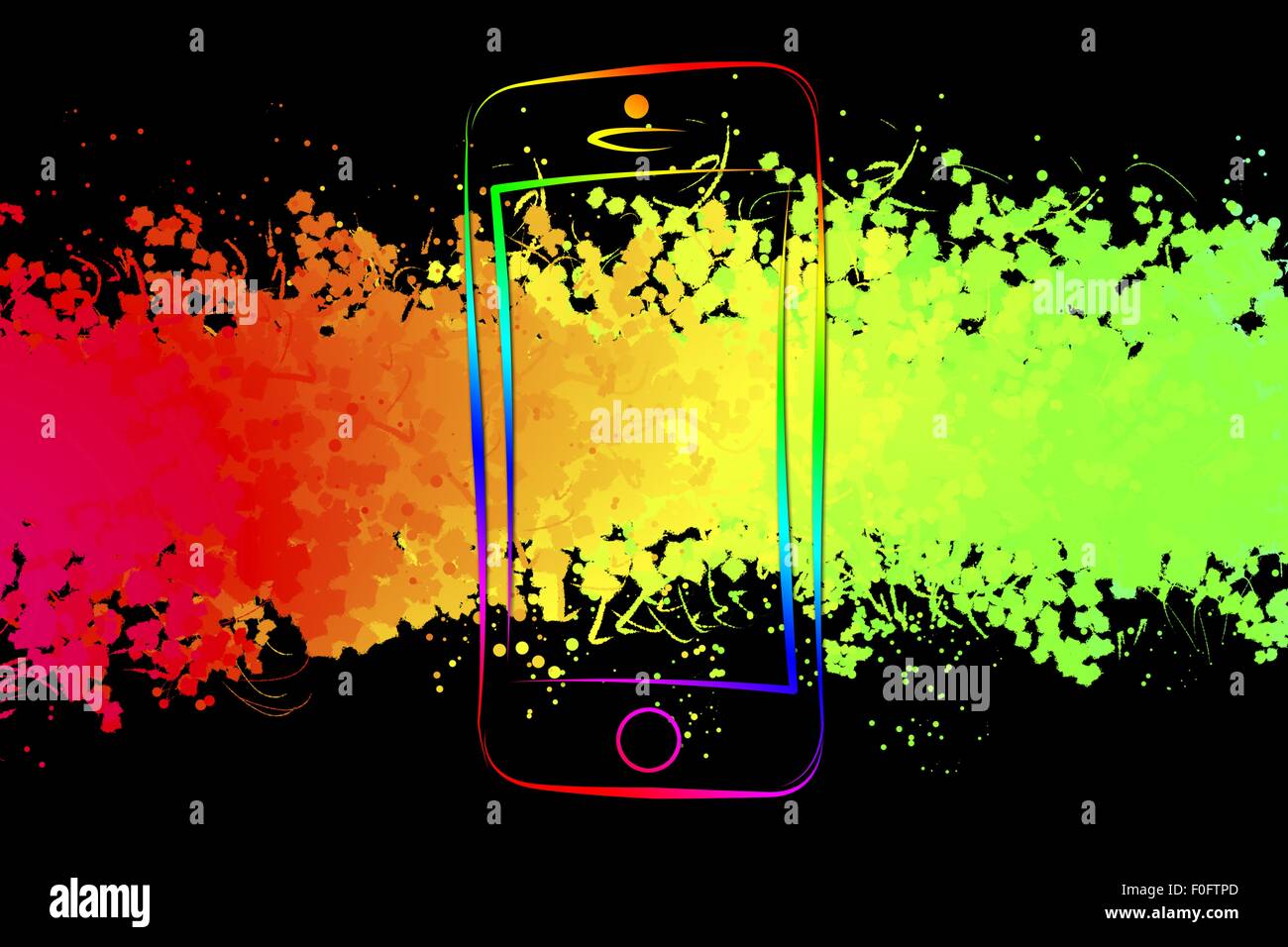 Modern smart phone isolation art design Stock Photo - Alamy