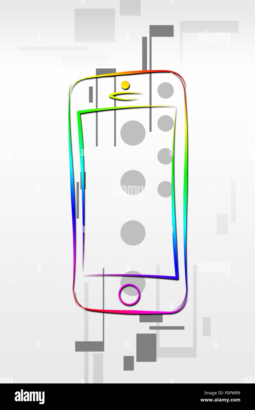 Modern smart phone isolation art design Stock Photo - Alamy