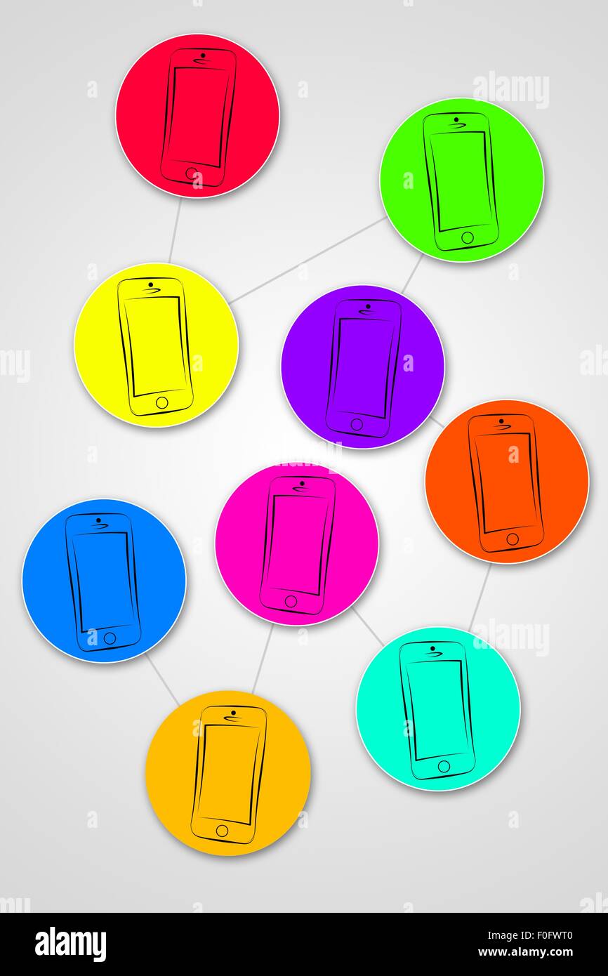 Modern smart phone isolation art design Stock Photo - Alamy