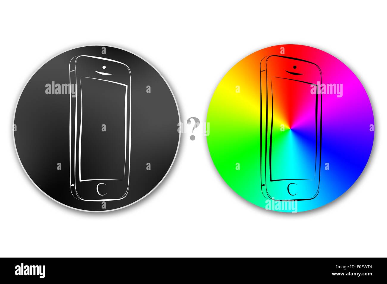 Modern smart phone isolation art design Stock Photo - Alamy