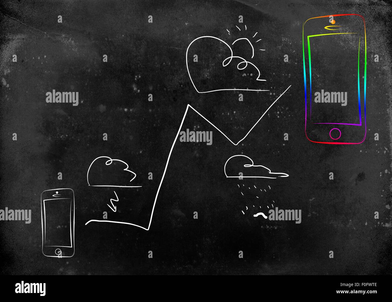 Modern smart phone isolation art design Stock Photo - Alamy