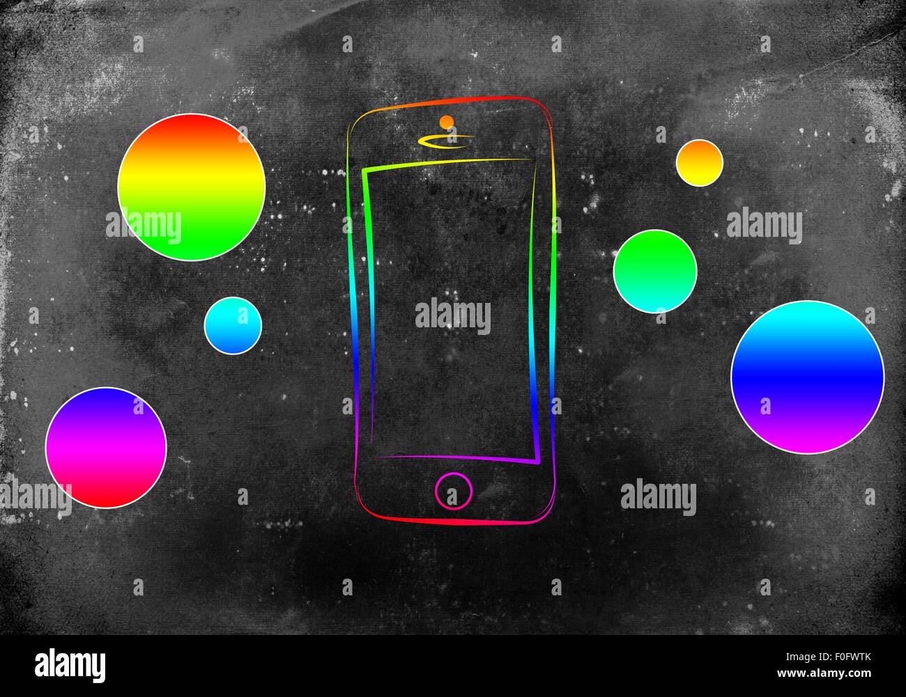 Modern smart phone isolation art design Stock Photo - Alamy