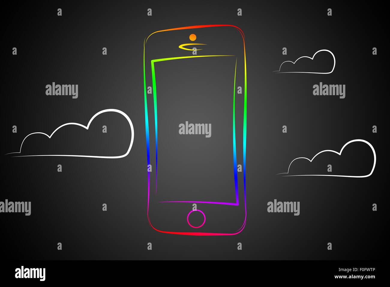 Modern smart phone isolation art design Stock Photo - Alamy