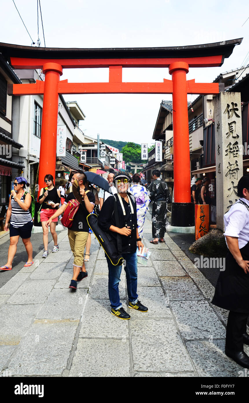People and traveler travel and walking to inside at Fushimi Inari ...