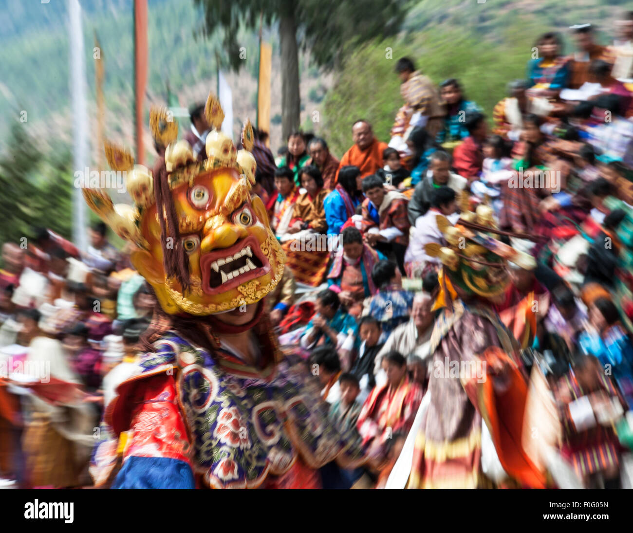 Dance of terrifying deities (Tungam) Paro religious festival Bhutan ...