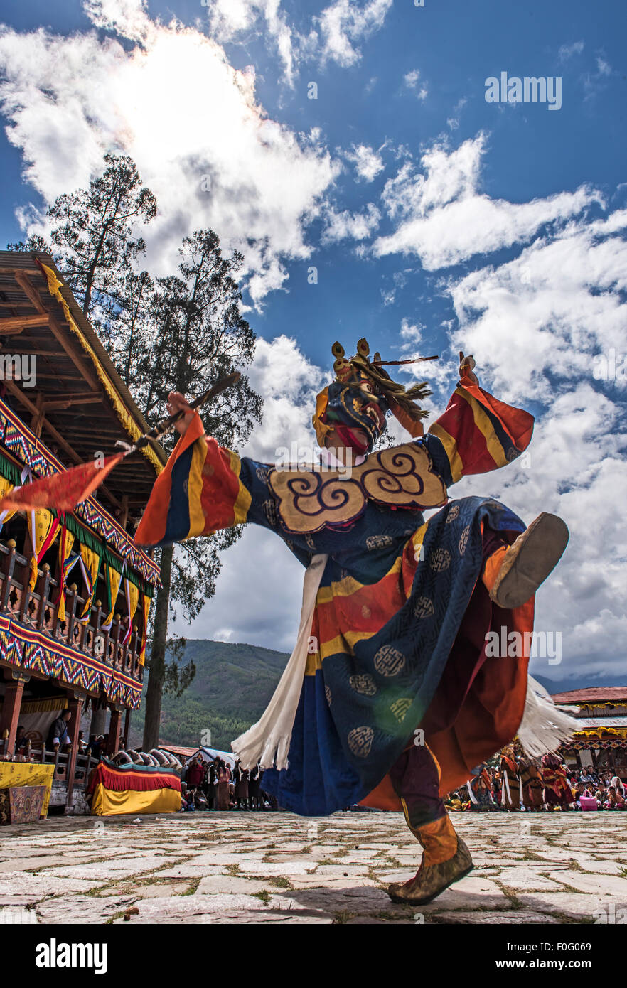 Dance of terrifying deities (Tungam) Paro religious festival Bhutan ...