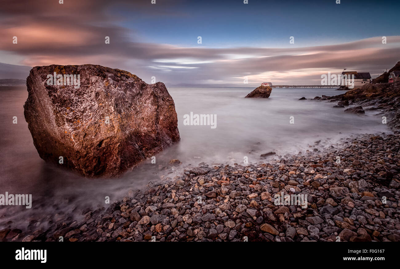 Evening at Knab rock in Mumbles, Swansea, UK Stock Photo - Alamy