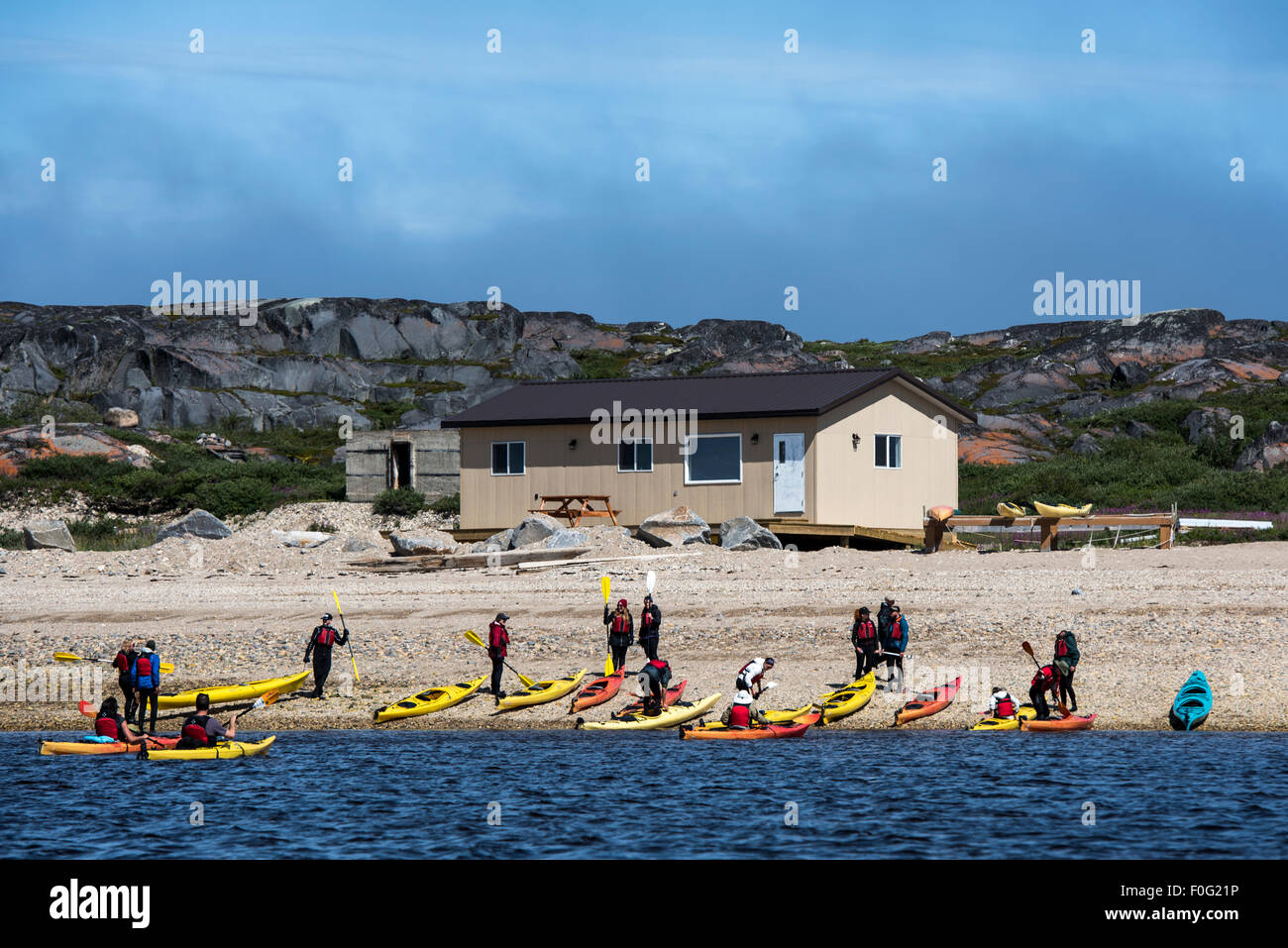 Kayaking in the Churchill river in Summer, Churchill, Manitoba, Canada ...