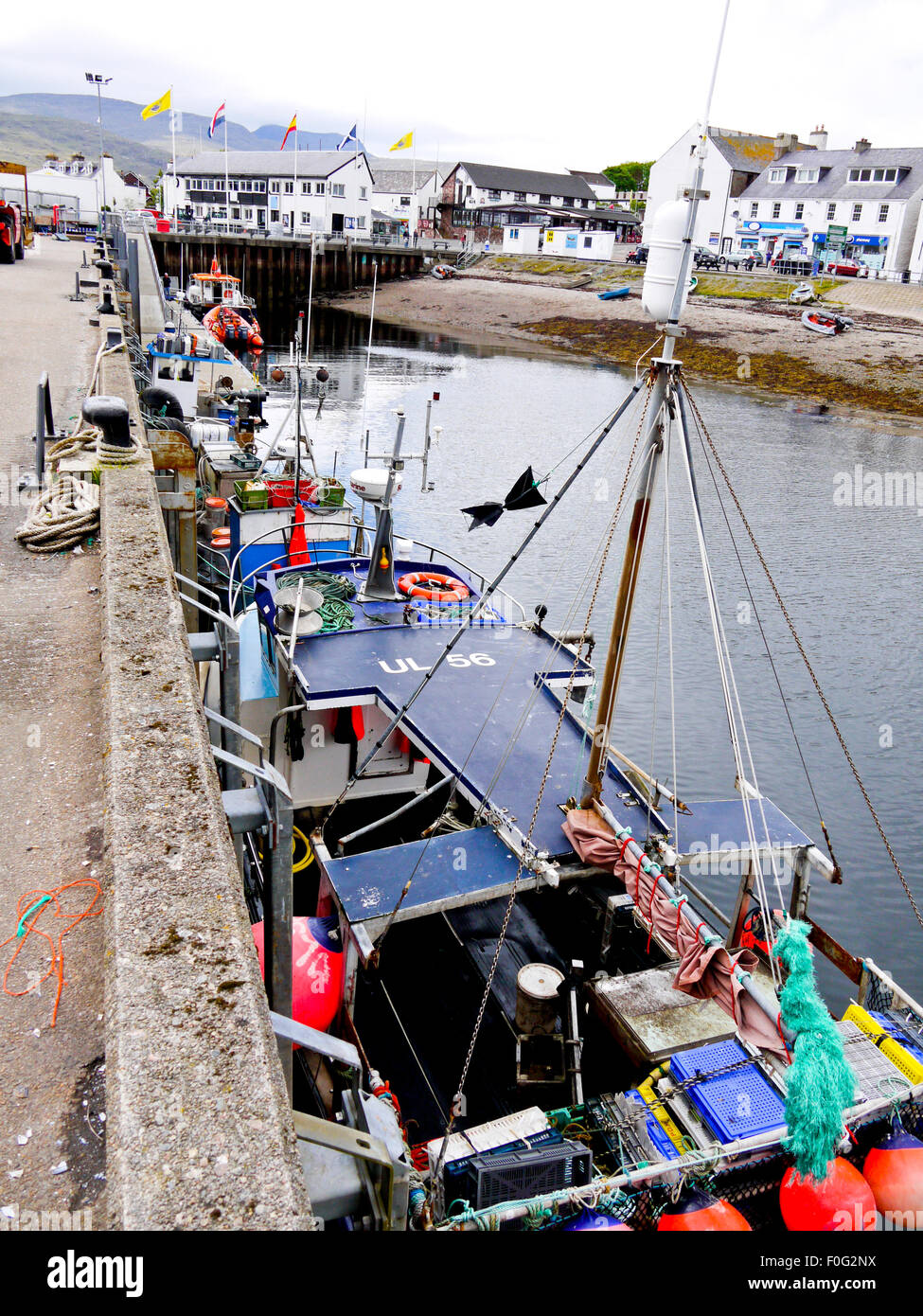 Fishing Trawlers moored up at Ullapool, Wester-Ross, Scotland, UK Stock ...