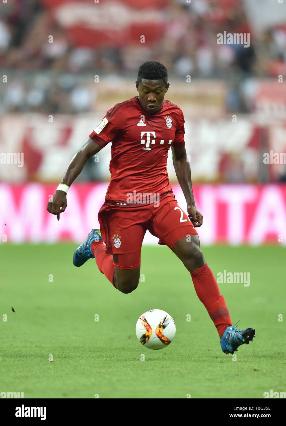 Munich, Germany. 14th Aug, 2015. Munich's David Alaba in action during ...