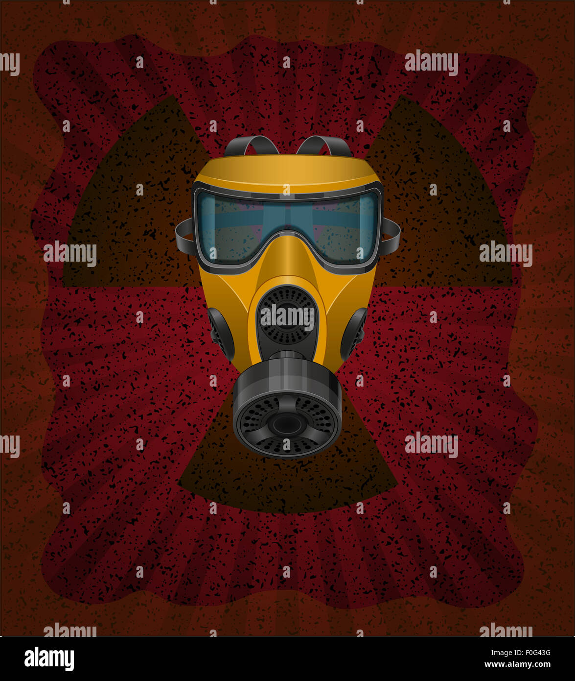 concept of radioactive contamination illustration isolated on white ...
