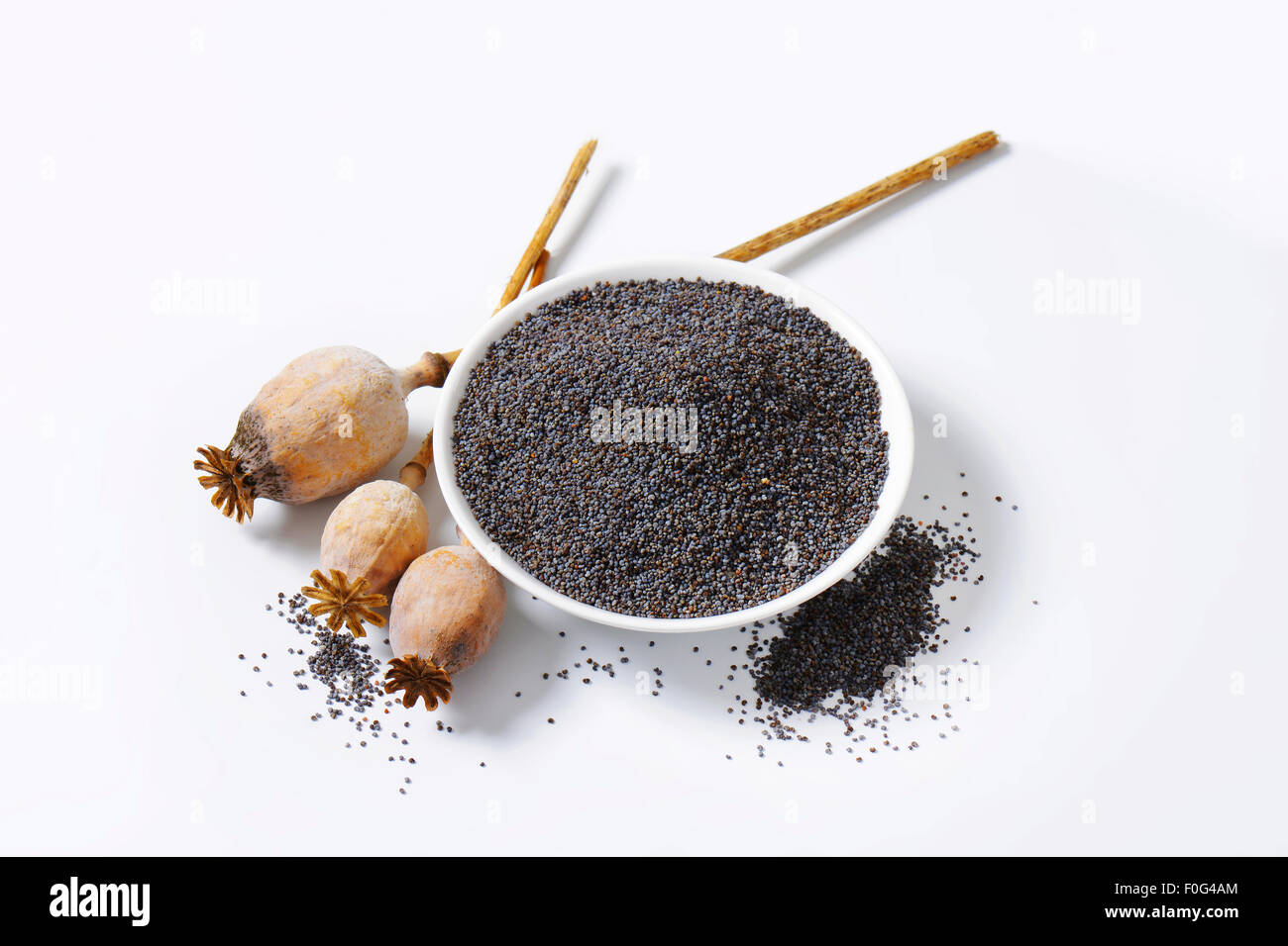 Whole poppy seeds on plate Stock Photo - Alamy