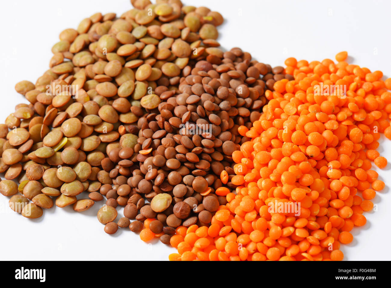Studio shot of lentil varieties Stock Photo - Alamy