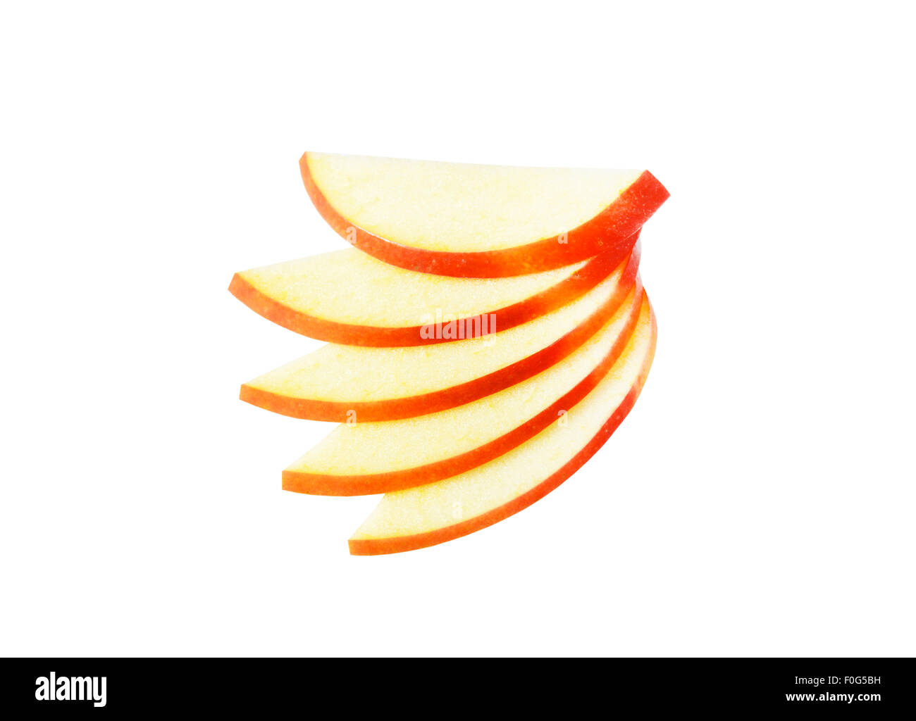 Slices of apple isolated on white background Stock Photo - Alamy