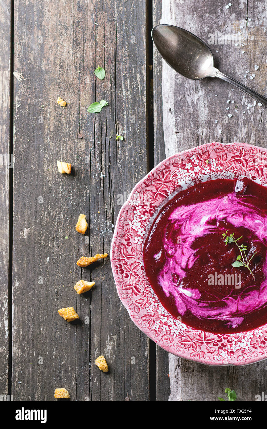 Beetroot cream soup Stock Photo - Alamy