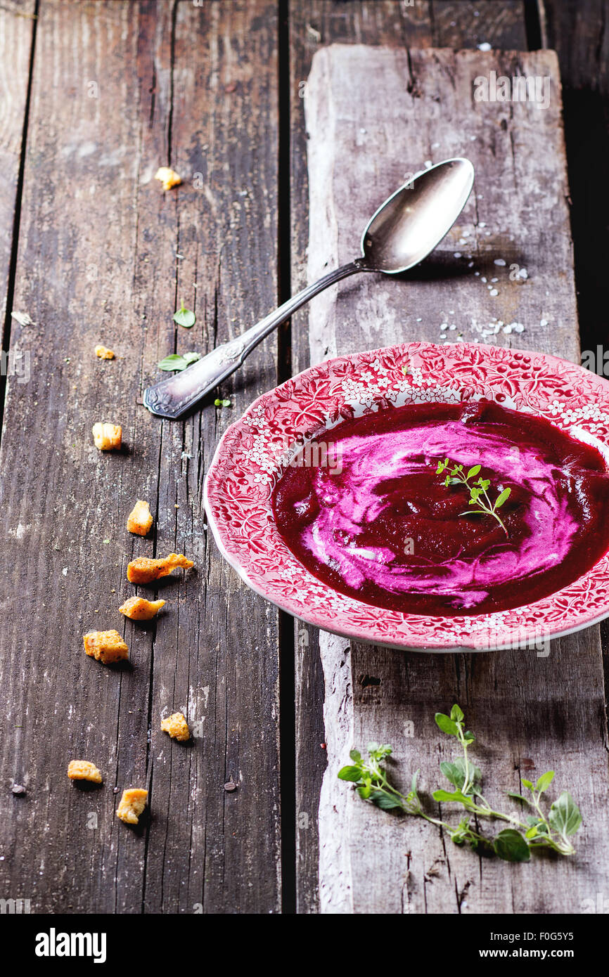 Beetroot cream soup Stock Photo - Alamy