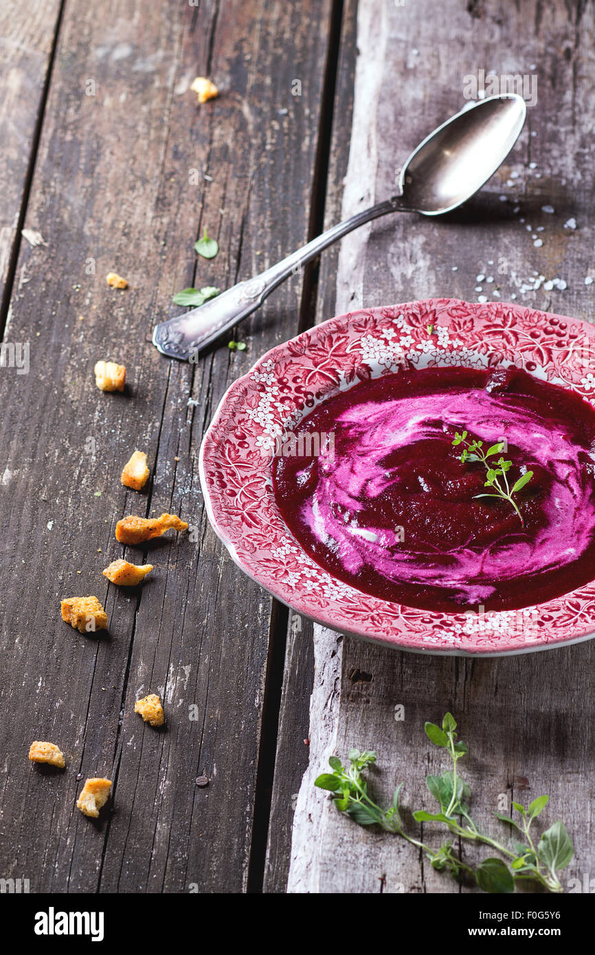 Beetroot cream soup Stock Photo - Alamy