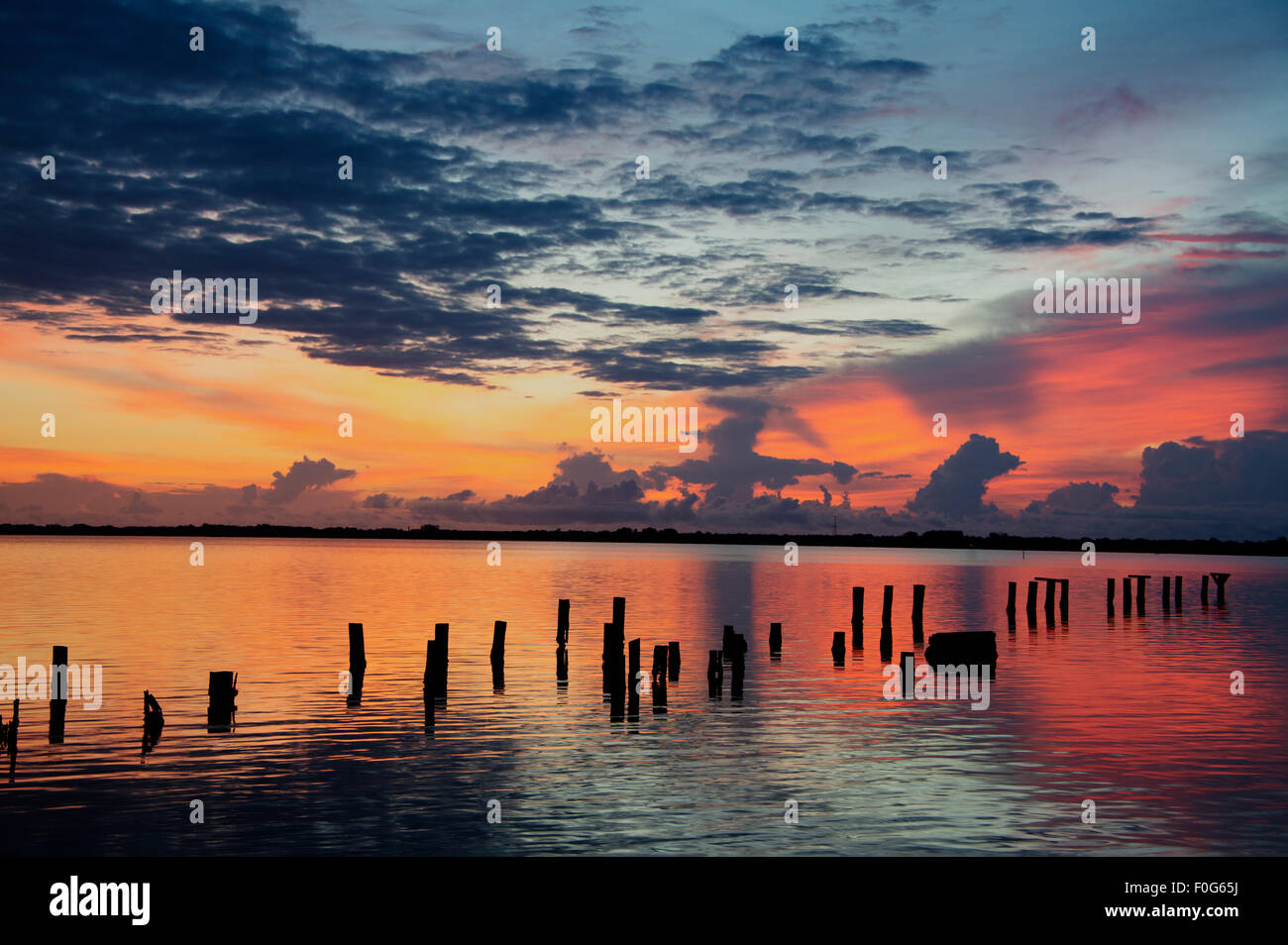 Indian River at Sunrise in Cocoa, Florida in the Summer Stock Photo - Alamy