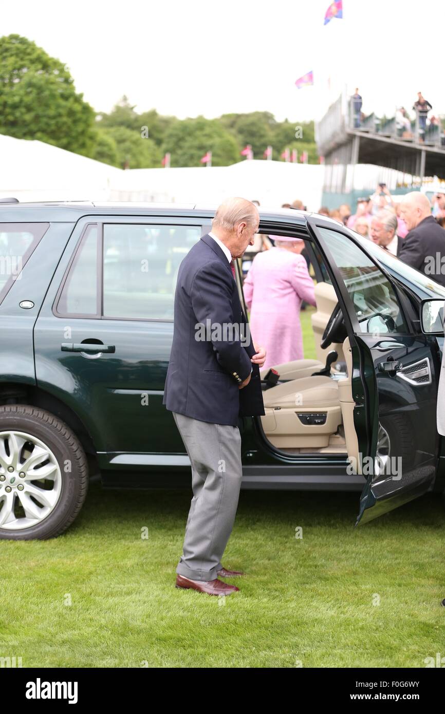 Prince Philip drives The Queen to The Cartier Queens Cup Polo Finals at ...