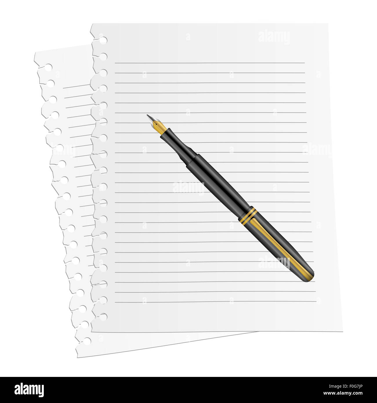 Blank notepad and pen on a white background Stock Photo - Alamy