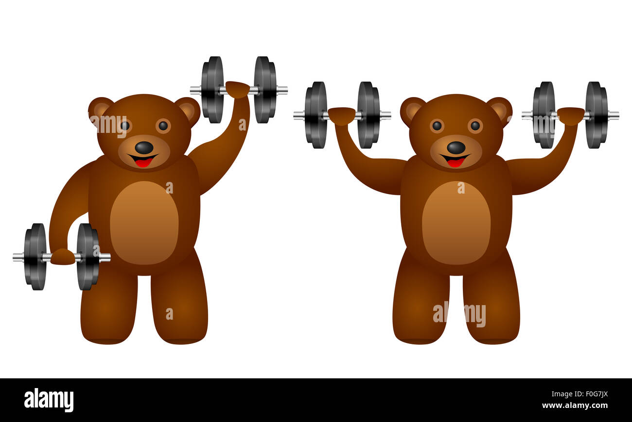 training bear set on a white background. Vector illustration Stock ...