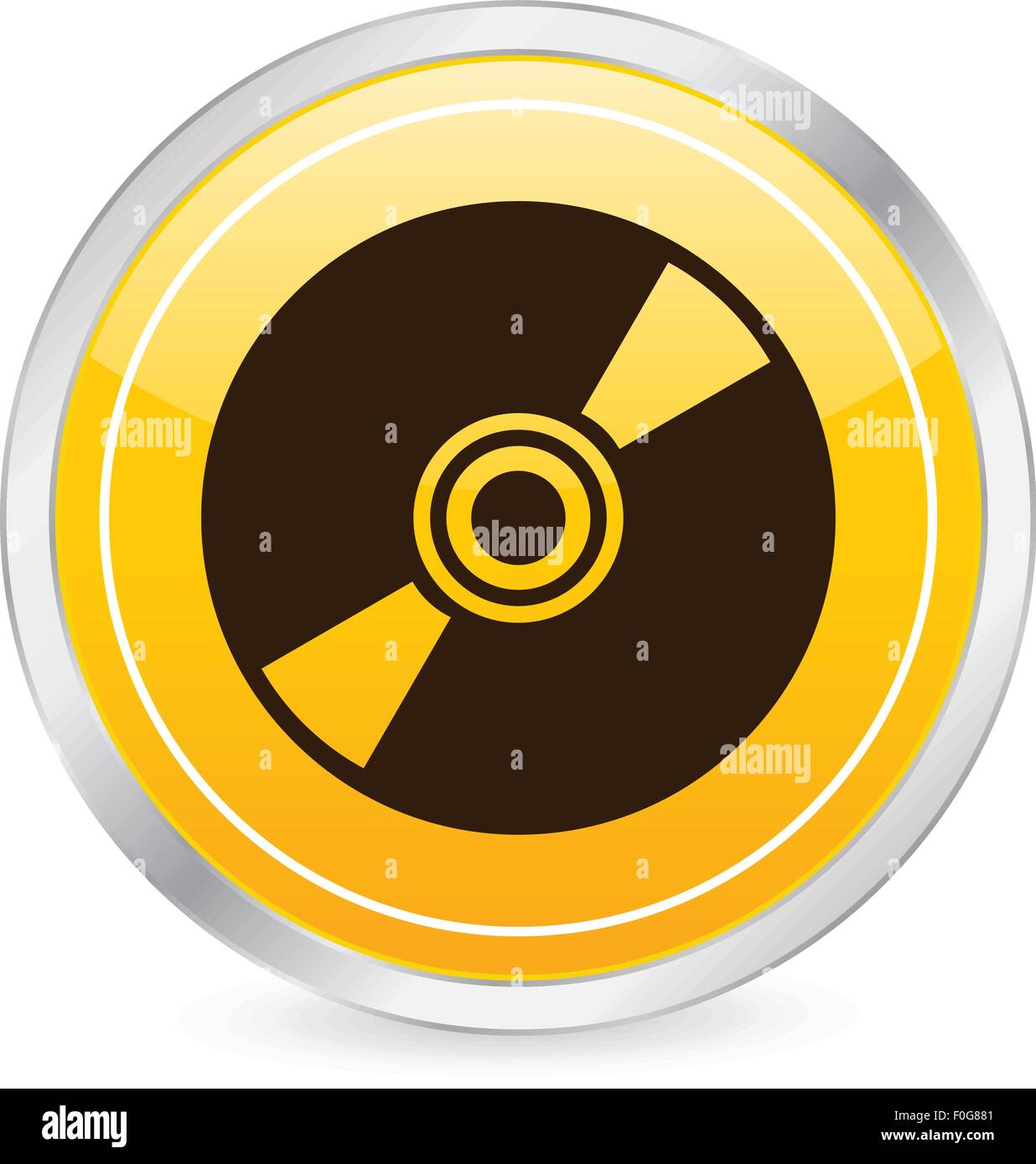 CD yellow circle icon on a white background. Vector illustration Stock ...