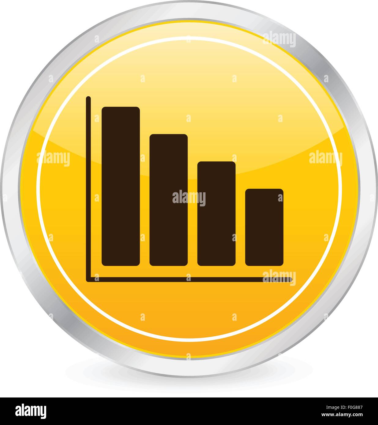 Diagram yellow circle icon on a white background. Vector illustration ...