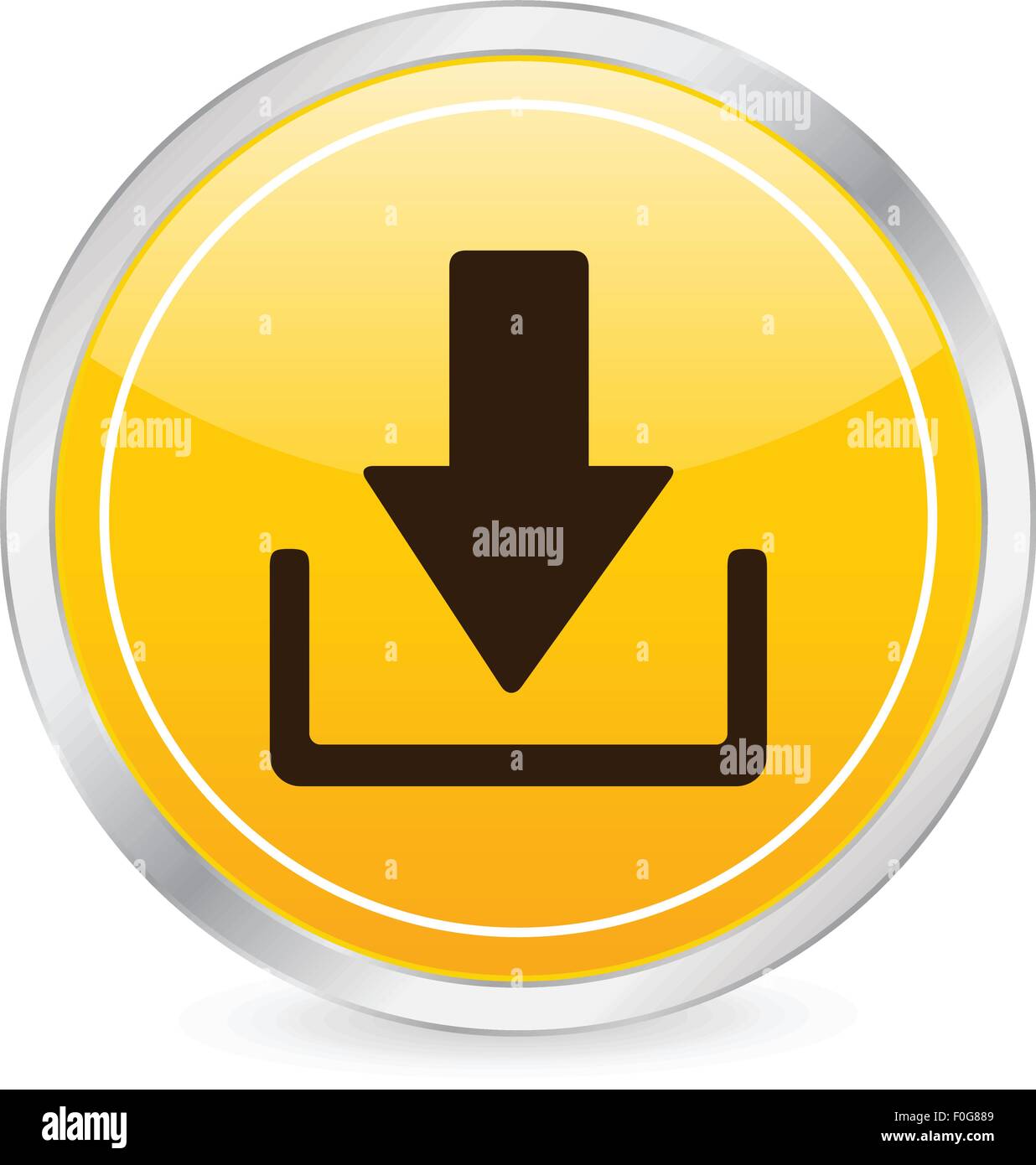 Download yellow circle icon on a white background. Vector illustration ...