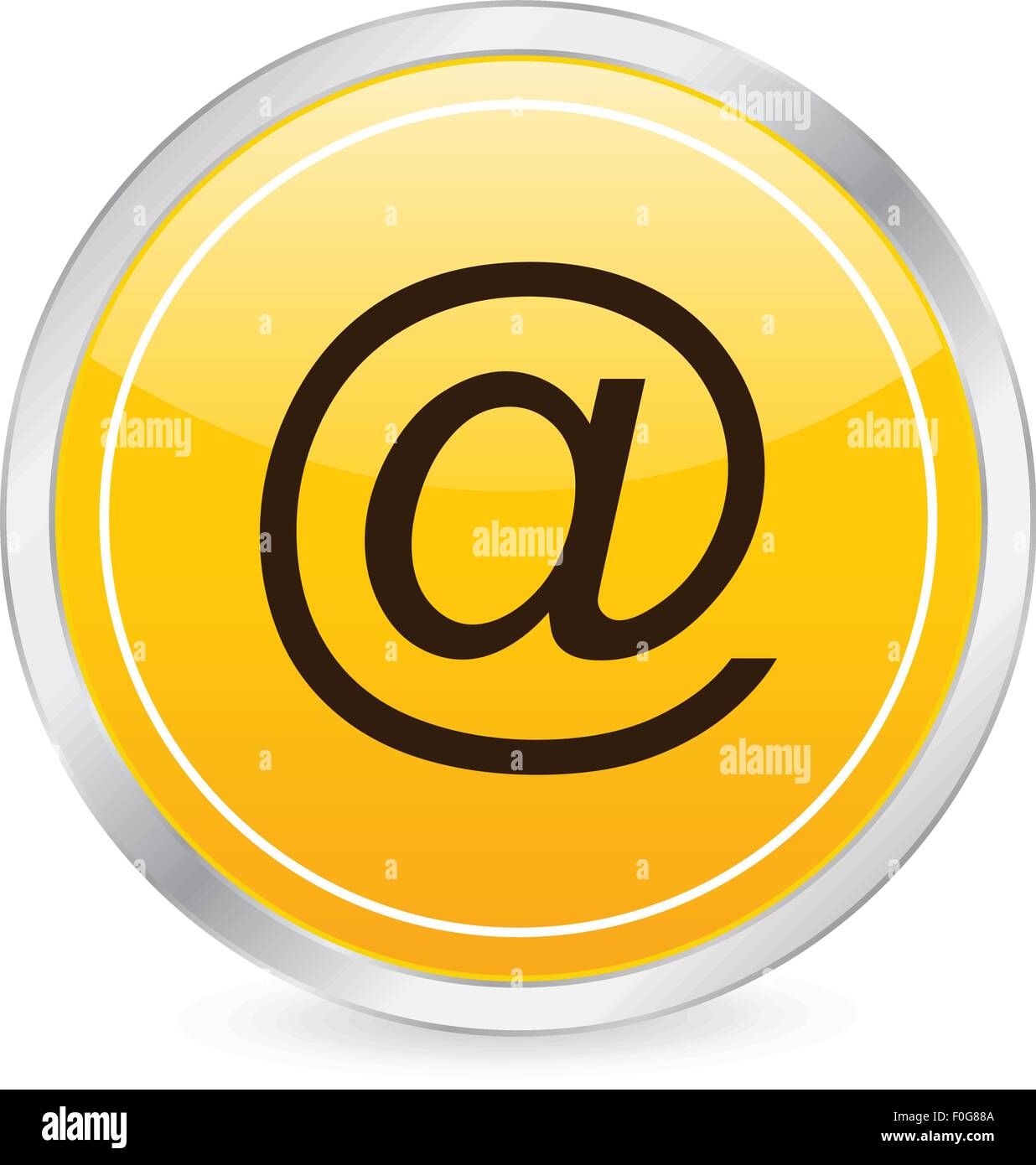 E-mail yellow circle icon on a white background. Vector illustration ...