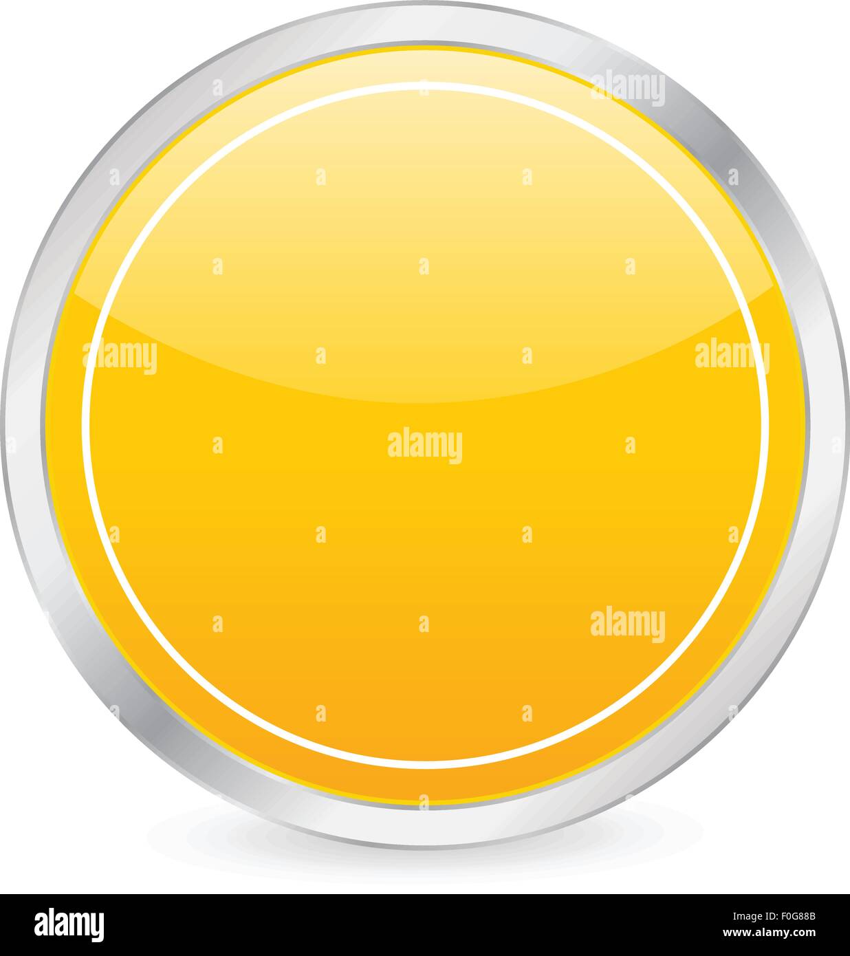 Empty yellow circle icon on a white background. Vector illustration ...