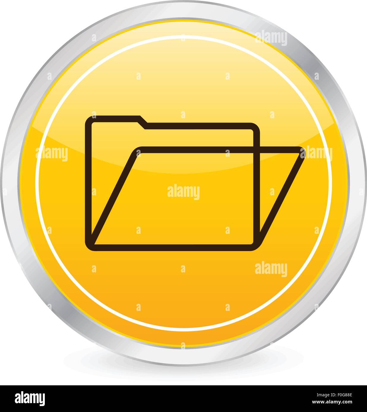 Folder yellow circle icon on a white background. Vector illustration ...