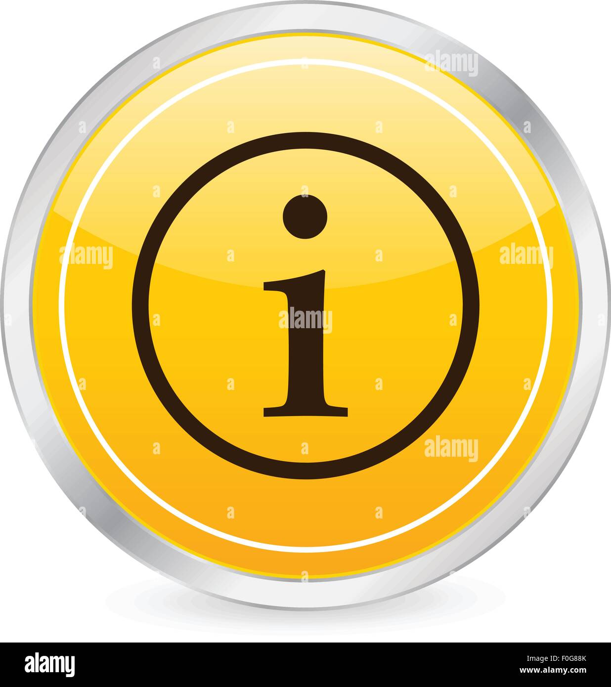 Info symbol yellow circle icon on a white background. Vector ...