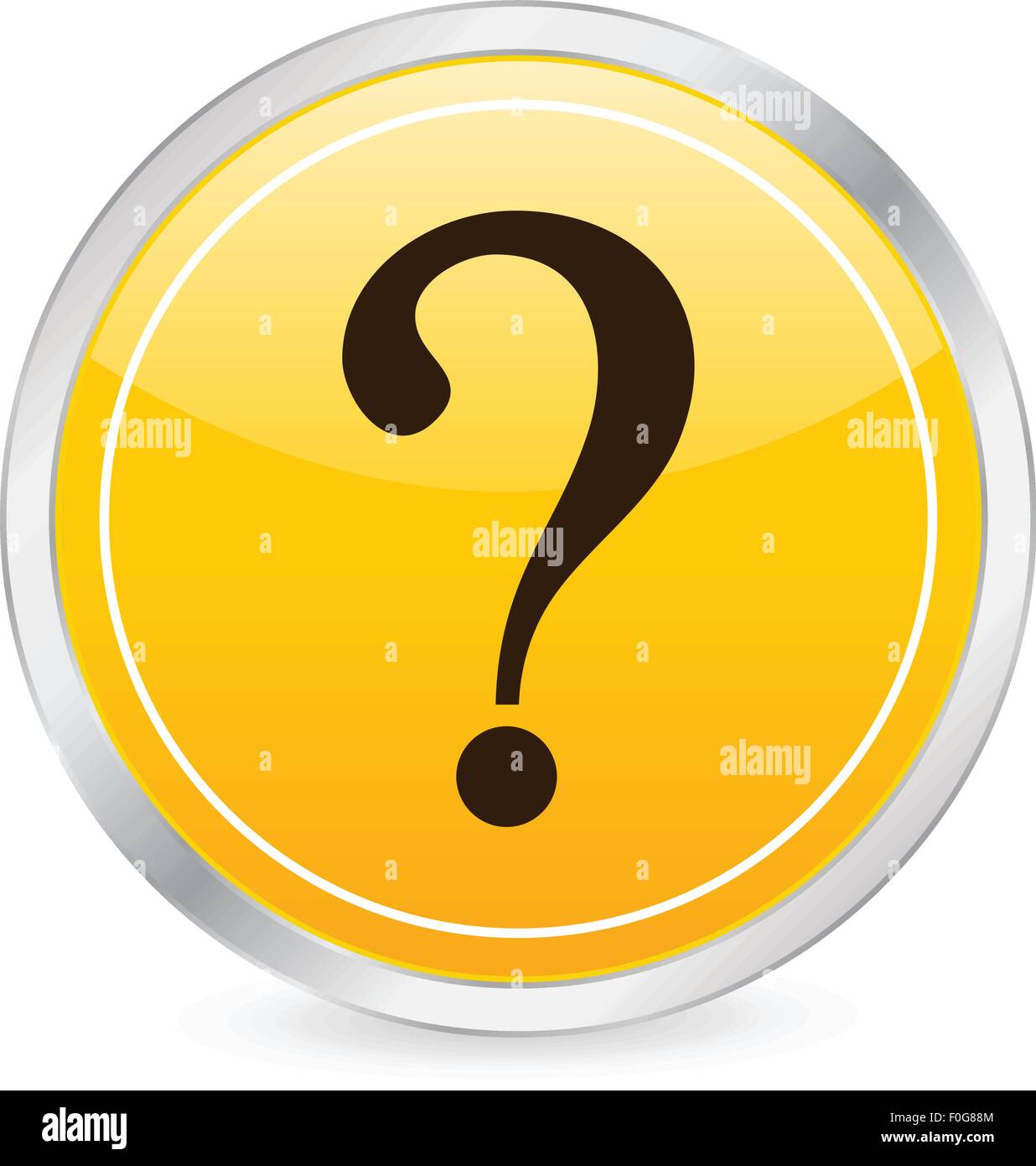 Interrogative mark yellow circle icon on a white background. Vector ...
