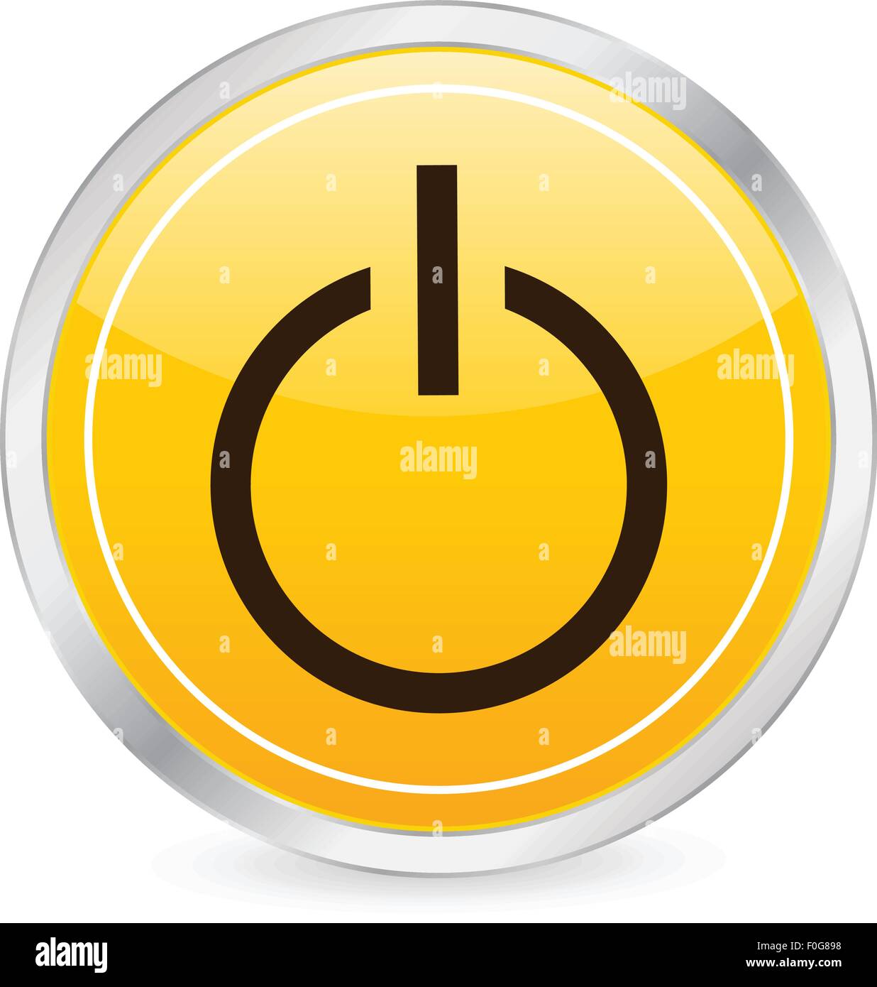 Power yellow circle icon on a white background. Vector illustration ...