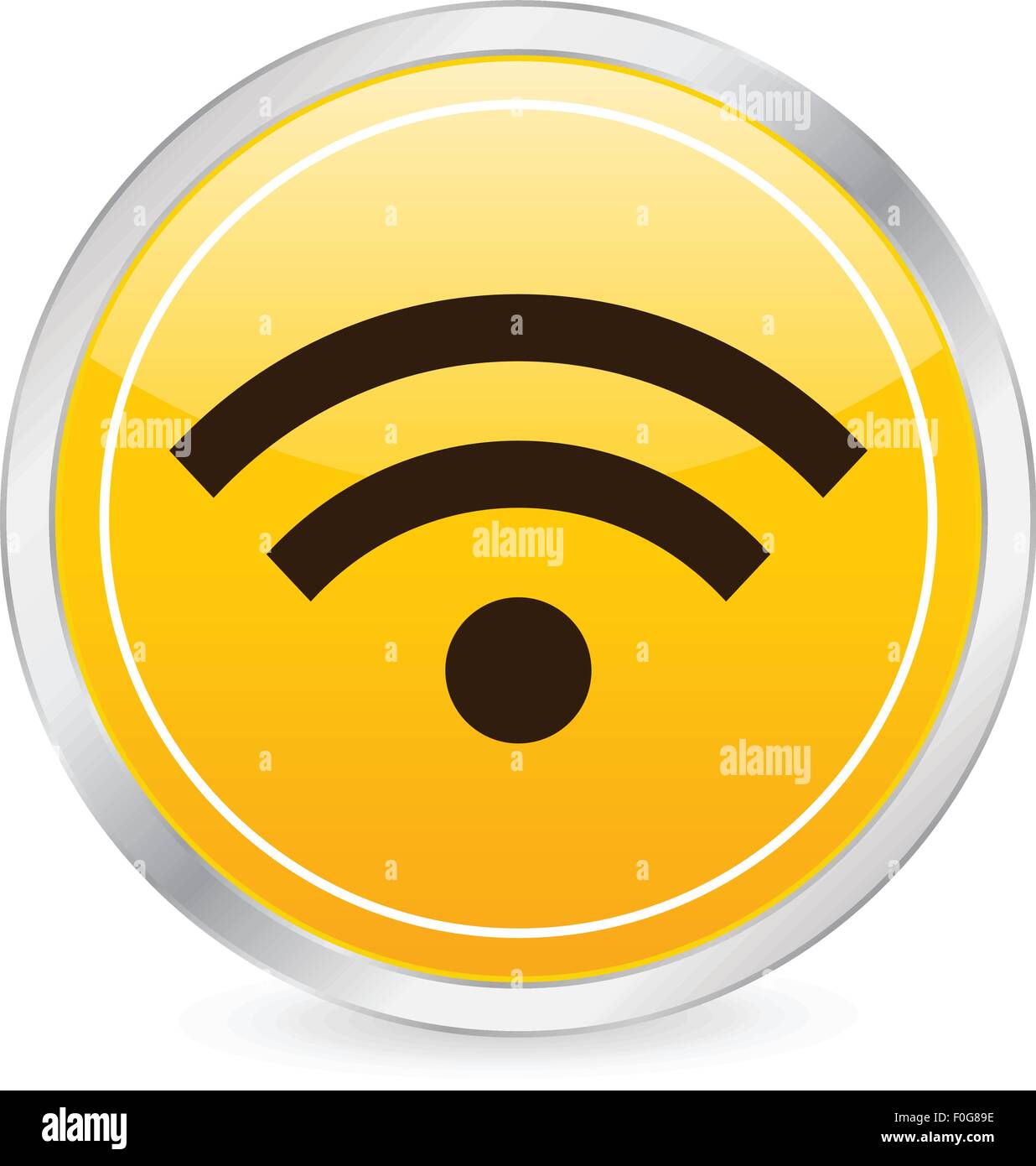 Rss symbol yellow circle icon on a white background. Vector ...