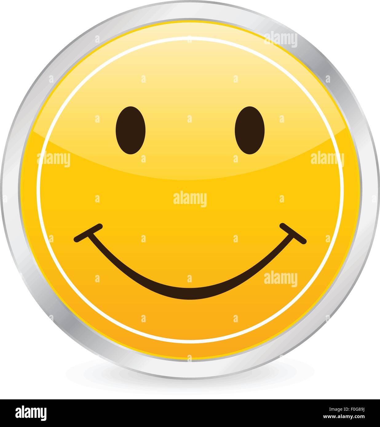 Smile face yellow circle icon on a white background. Vector ...