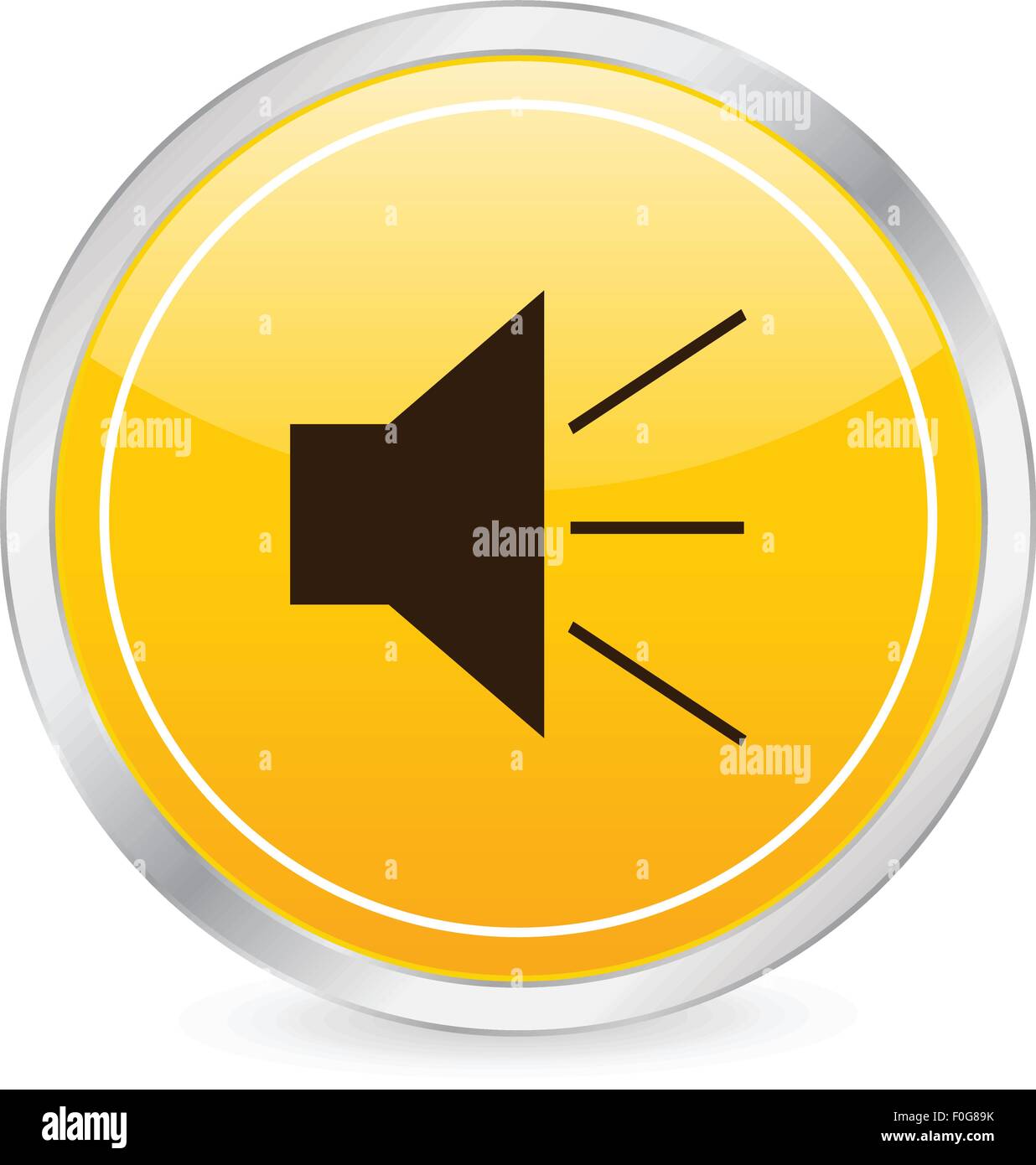 Sound yellow circle icon on a white background. Vector illustration ...