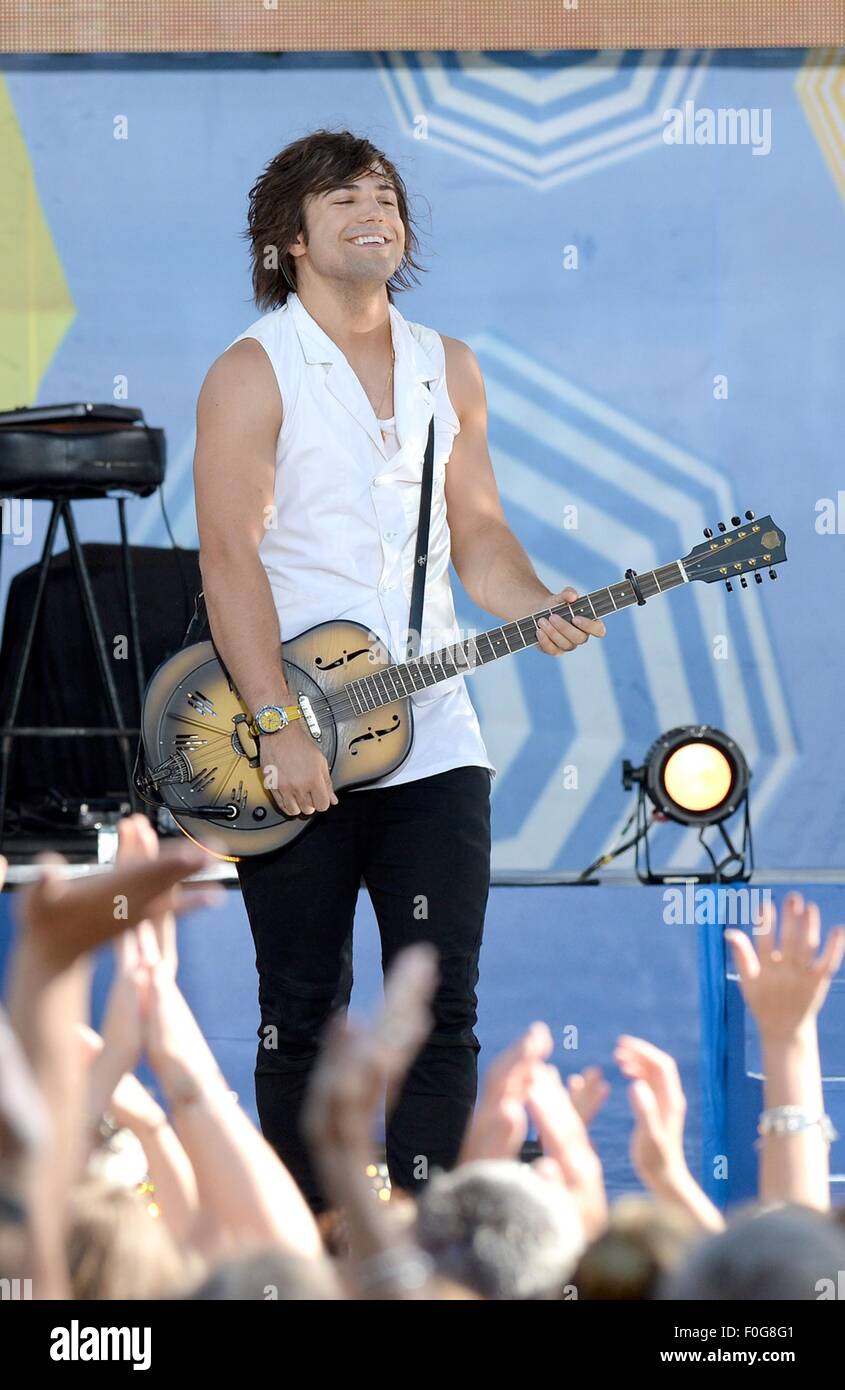 New York, NY, USA. 14th Aug, 2015. The Band Perry, Reid Perry on stage ...