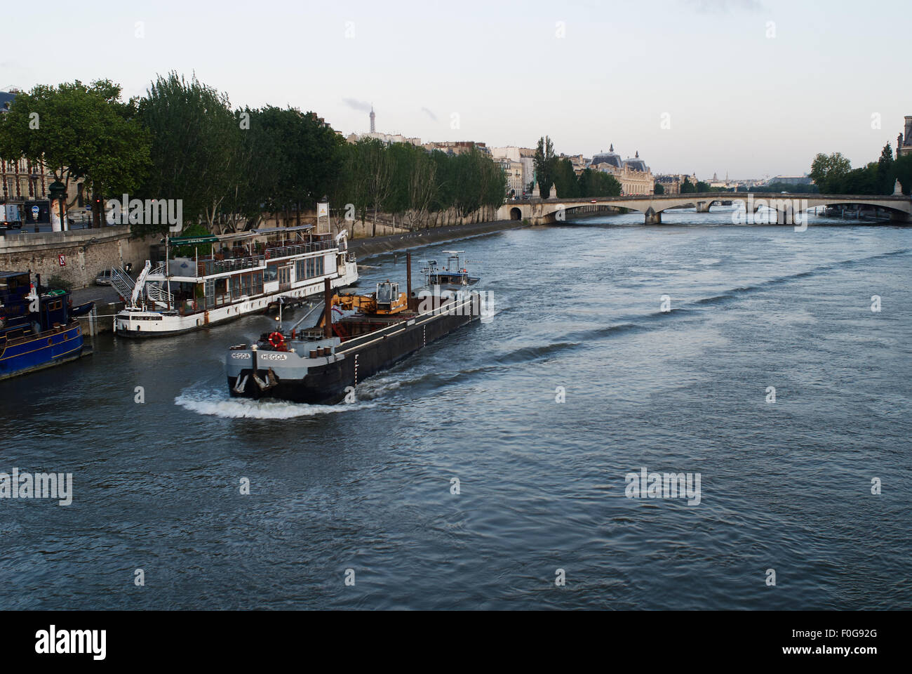 River Barge, Seine River, Paris, France Stock Photo - Alamy