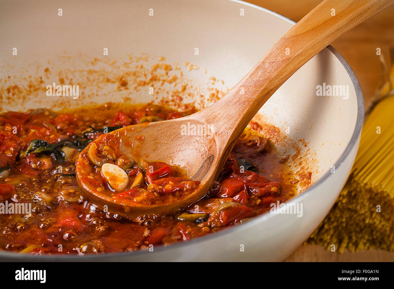 Frying pan with sliced raw vegetables Stock Photo - Alamy