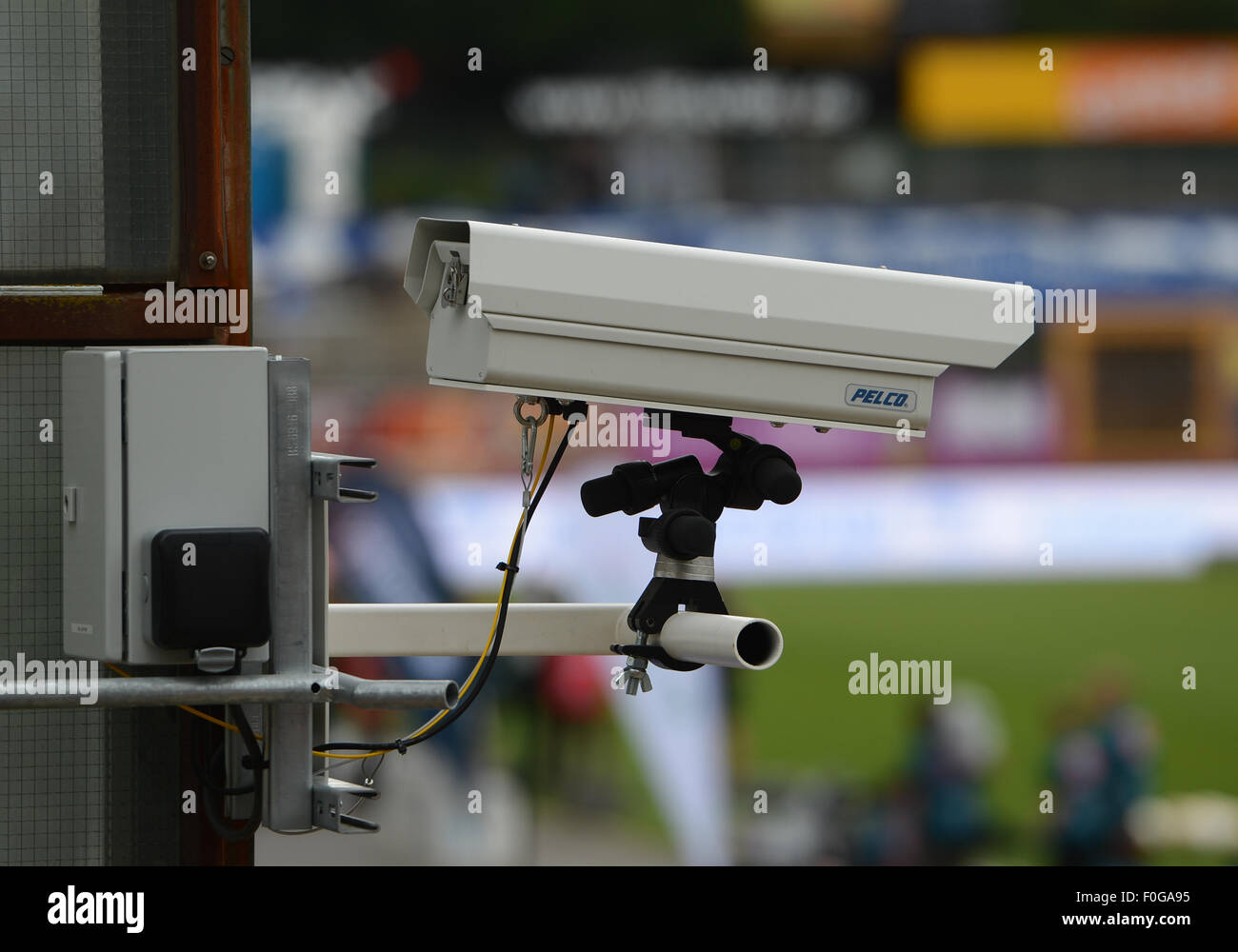 Darmstadt, Germany. 15th Aug, 2015. A 'Hawk Eye' camera mounted to the ...